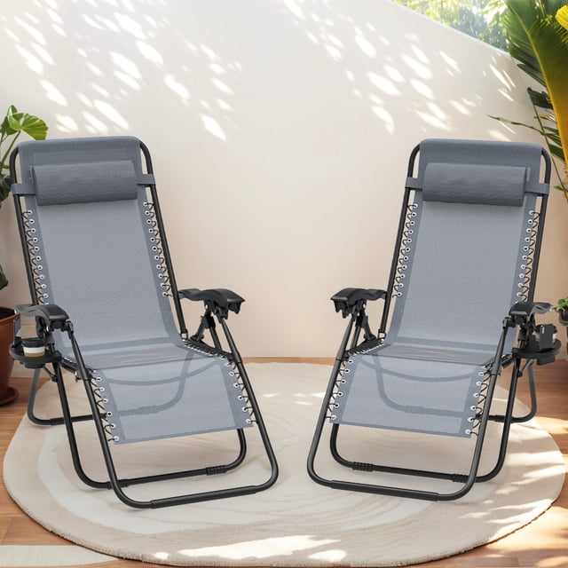 Huracan 2Pcs Zero Gravity Chairs, Outdoor Portable Patio Lounge Chair ...