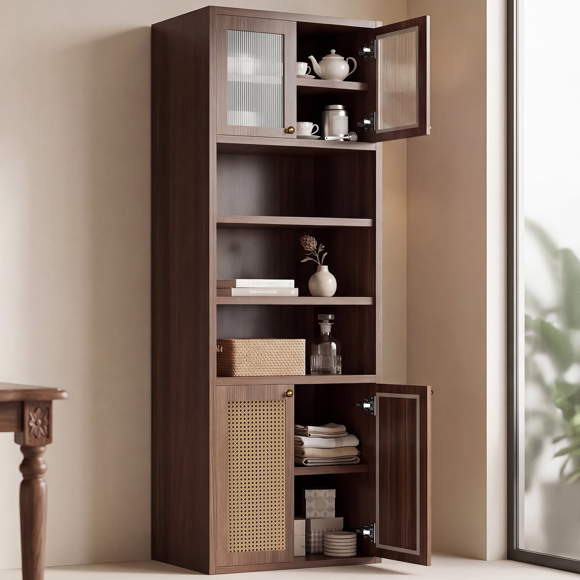 OMCMUU 71.7" Tall Bathroom Storage Cabinet, Floor Standing High Cabinet ...