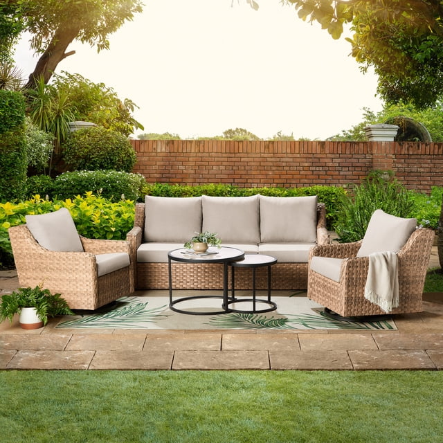 Better Homes & Gardens River Oaks 5-Piece Steel Outdoor Patio Set with ...