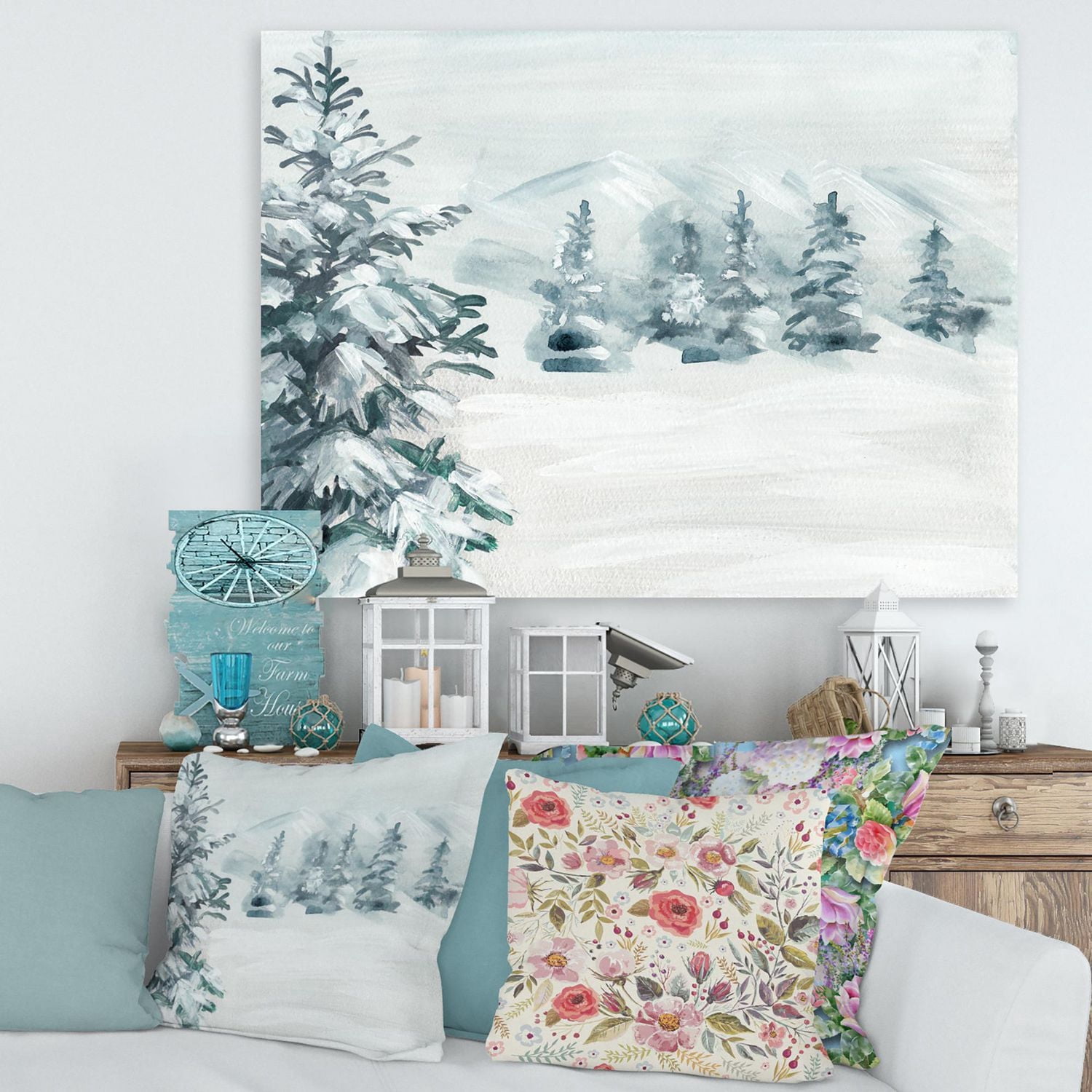 Designart Snowy Pine Trees Canvas Wall Art - Walmart.ca