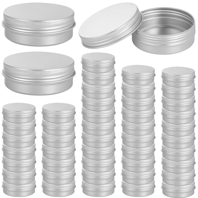 48PCS Tin Jars with Lids, 2oz Round Aluminum Tea Packaging Boxes ...