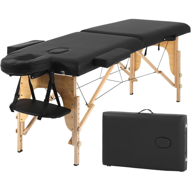 BestMassage Portable Massage Table, 73-Inch 2-Fold Adjustable Massage ...