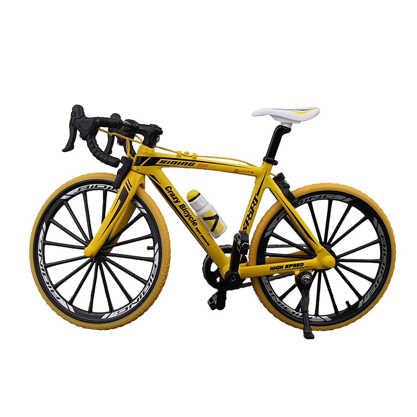 Yellow Alloy Performance Road Bike Model 1:10 Scale Drop Bar Desktop ...