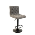 Heavenly Collection Grey Tufted Adjustable Stool For Dining Area ...