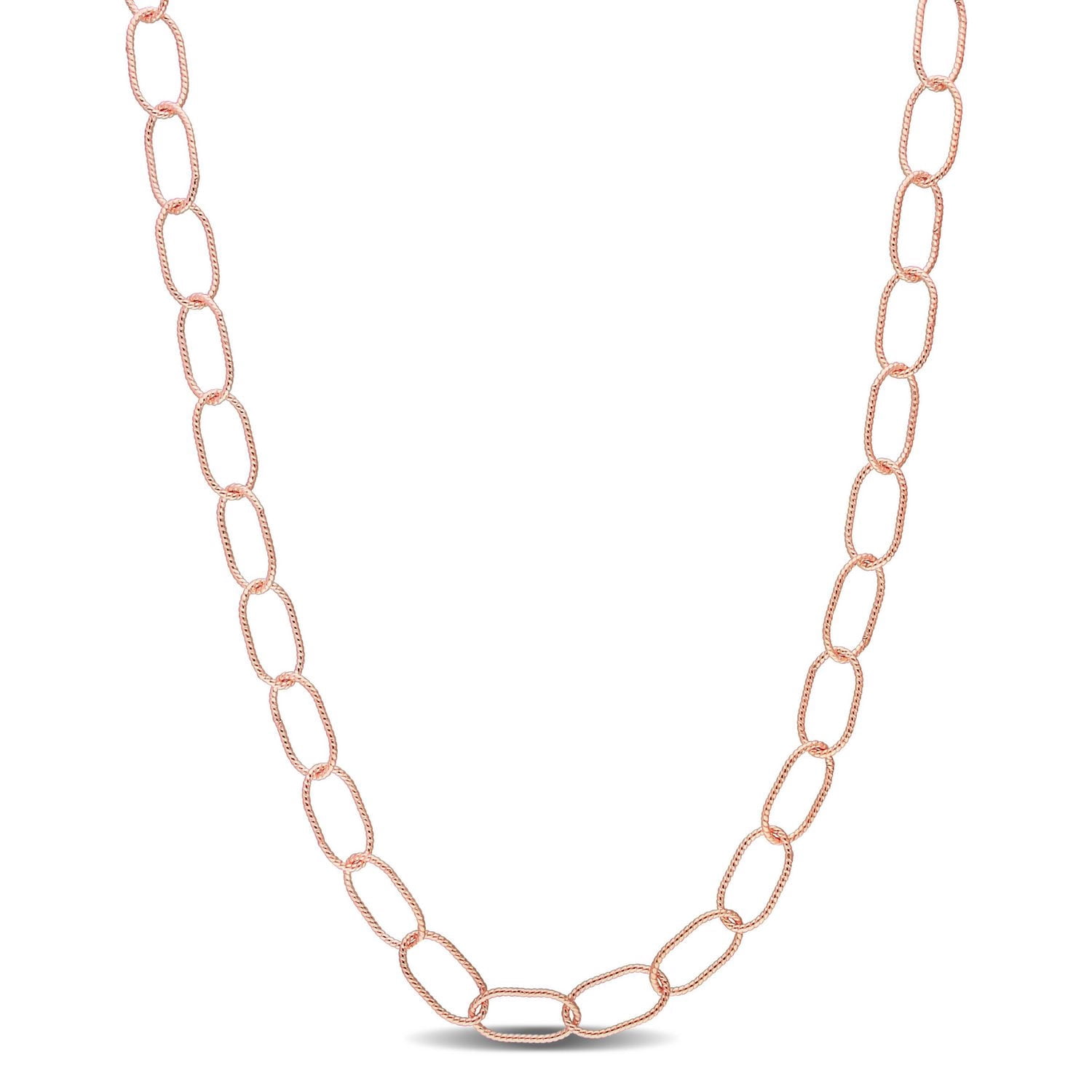 Miabella 18K Rose Gold Plated Sterling Silver Twisted Rolo Chain ...
