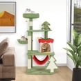Gymax 52'' Tall Christmas Cat Tree w/ Sisal Scratching Posts Gift Box ...