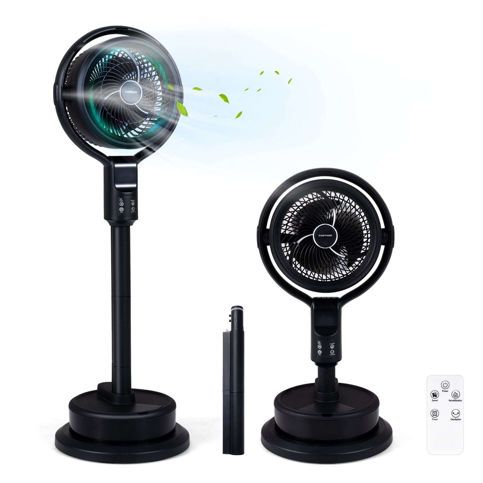 Costway Misting Pedestal Fan, Air Circulator with 90° Auto Oscillation ...