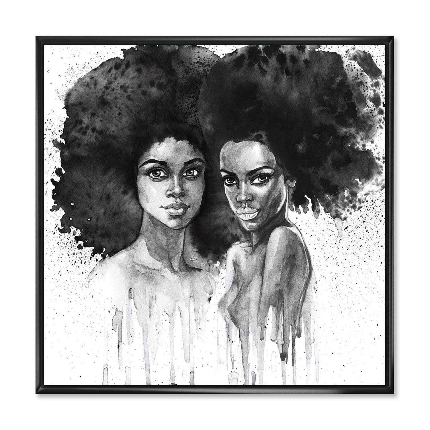 Designart Portrait of African American Woman XI FLOAT FRAME WALL ART ...