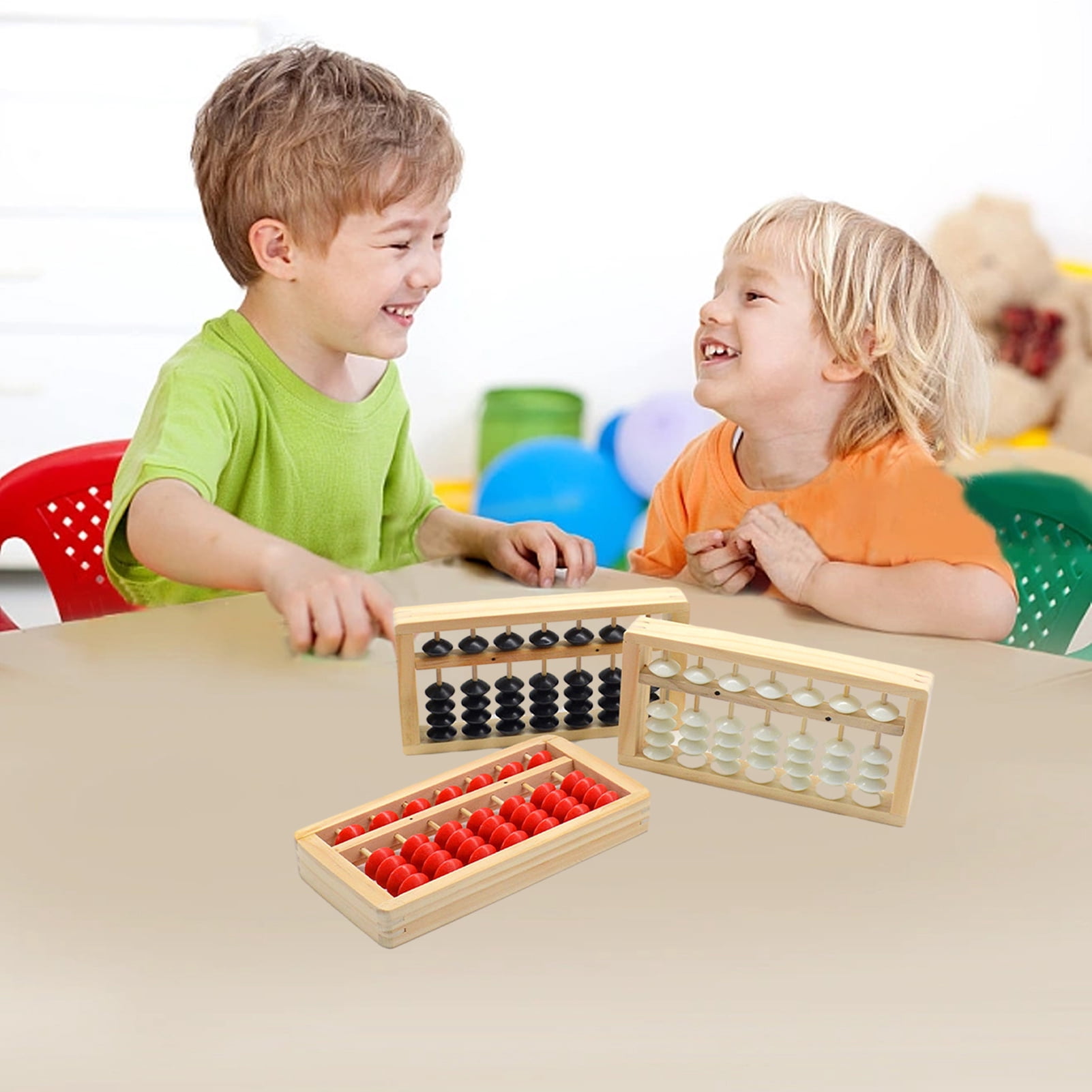 Hicess 7 Column 5-Bead Wooden Abacus Lightweight Smooth Edge Portable ...