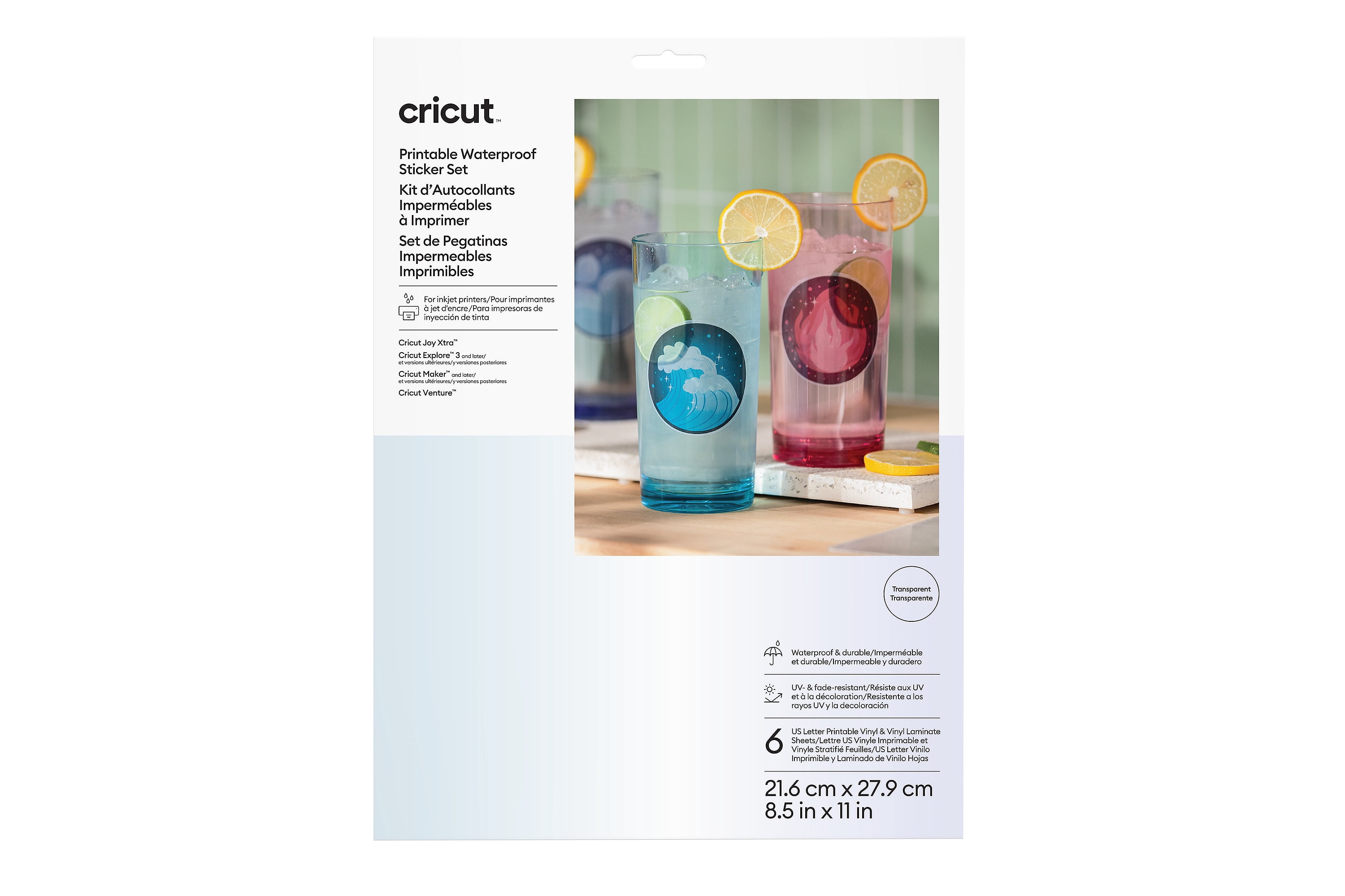 Cricut® Waterproof Sticker Set - US Letter (6 ct), Transparent - Walmart.ca