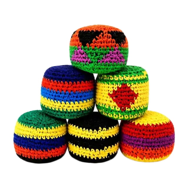 WUSUOWEI 6PCS Handmade Crocheted Hackys Footbag Sacks,Footbag Sacks for ...