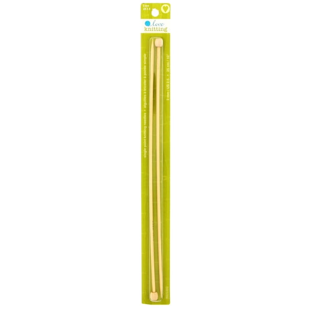 LOVE KNITTING 25 cm (10 in) Bamboo Single Point Knitting Needles - 2 ...