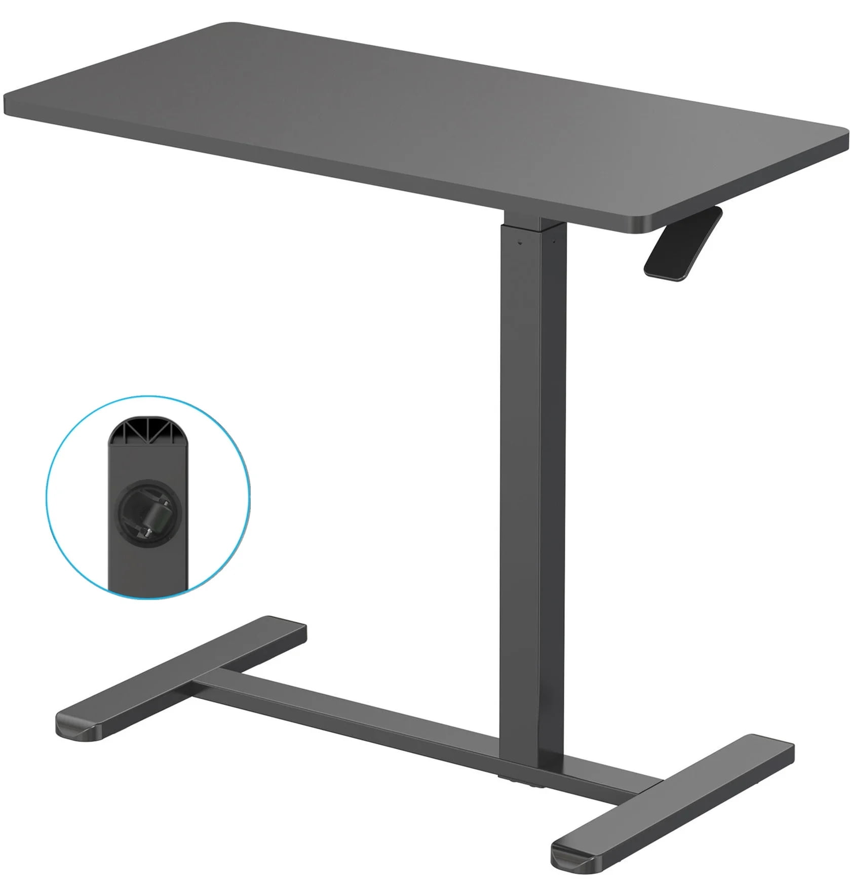 Adjustable Height Mobile Overbed Table Hidden Wheels, C Shape Bedside ...