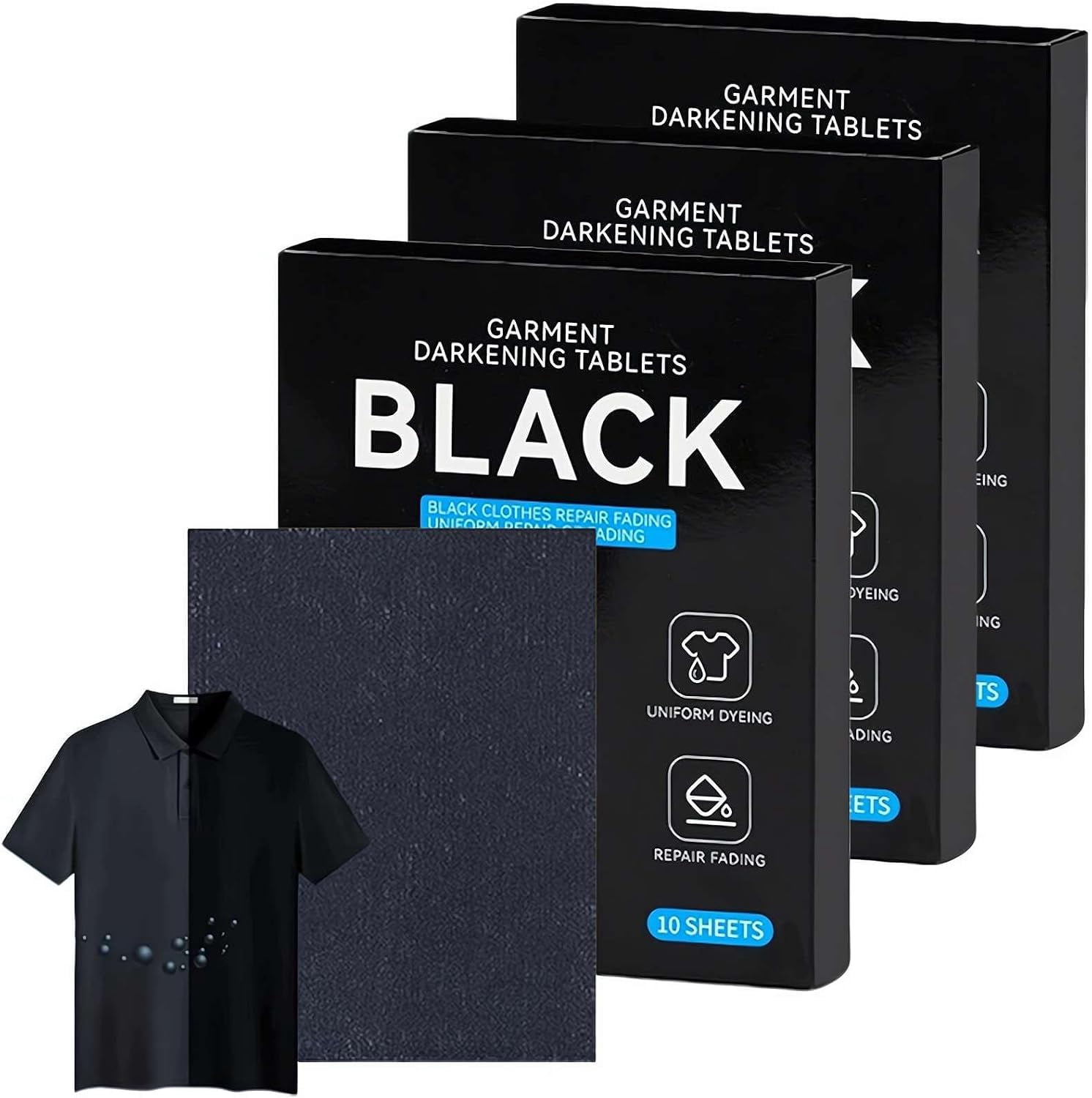 Black Fabric Dye Tablets for Clothes,Clothes Black Natural Dye Laundry ...