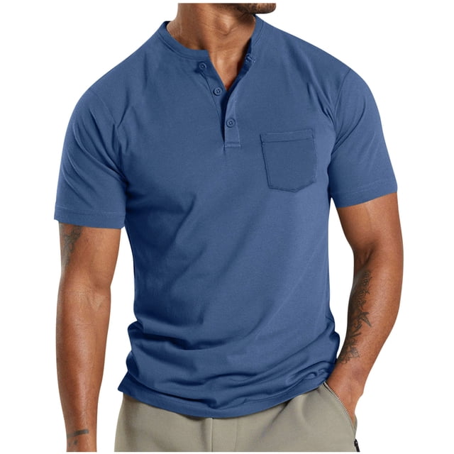cllios Men's Henley Shirts Short Sleeve Casual 3 Button T Shirts ...