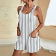 Lenpel Rompers for Women Summer Casual Sleeveless Tie Shoulder Scoop ...
