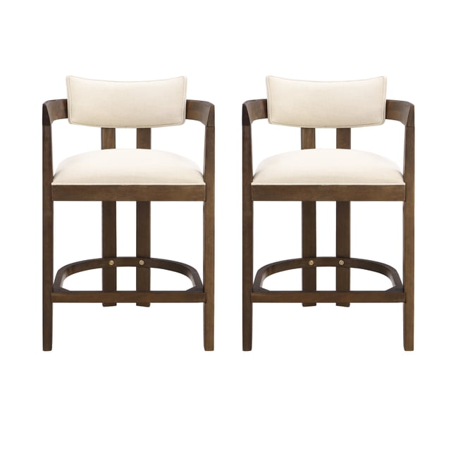 Noble House 26" Counter Height Bar Stool Set of 2,Curved Solid Wood ...