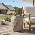 Noble House Outdoor Lightweight Concrete Side Table,Barrel Structure ...
