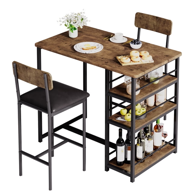 Space-Saving 3-Piece Dining Table Set for 2 – Counter Height Kitchen ...