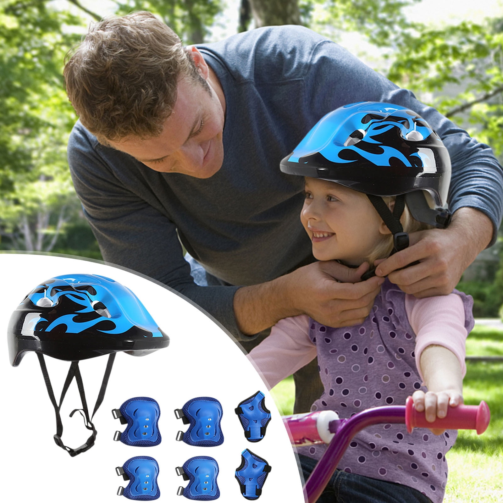 Meitianfacai 7 Pcs Set Children Outdoor Sport Helmet Knee Pad Cycling ...