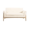Noble House Flared Arms Loveseat with Elm Wood Legs,Chic Minimalist ...