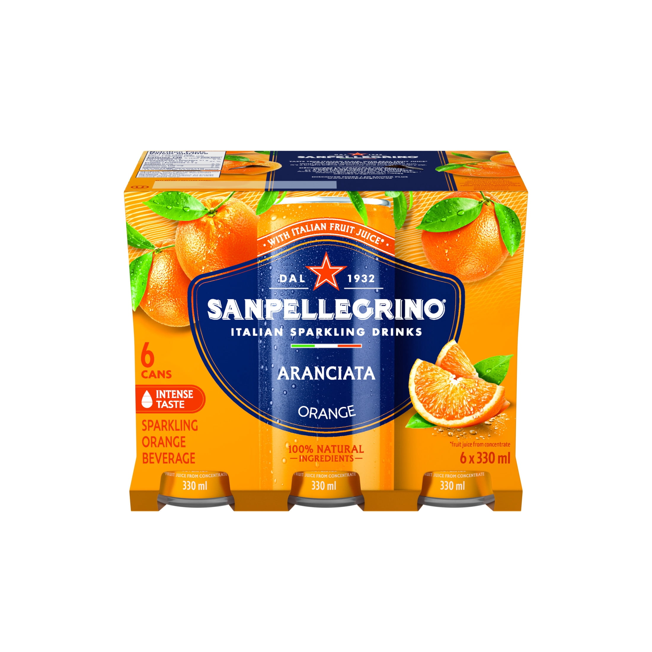 SANPELLEGRINO Naturali Aranciata Sparkling, Italian Sparkling Drink ...