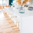 Heavenly Collection Stool with Gold stainless steel frame SET OF 6 ...