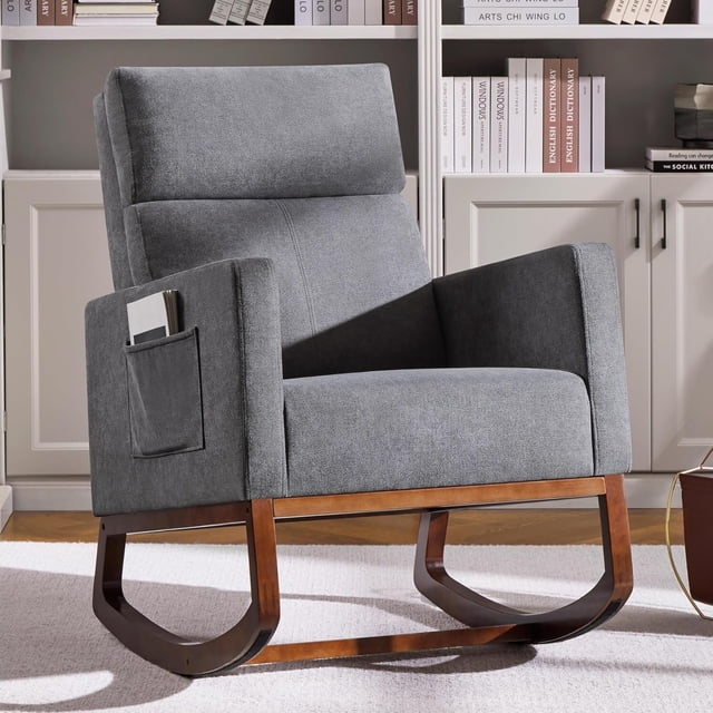 Fauteuil Berçant Classique Plat Yy avec Cadre en Bois à Revêtement ...