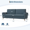 84in Sofa Couch,Large Loveseat Sofa with Streamlined Armrests & Wood ...