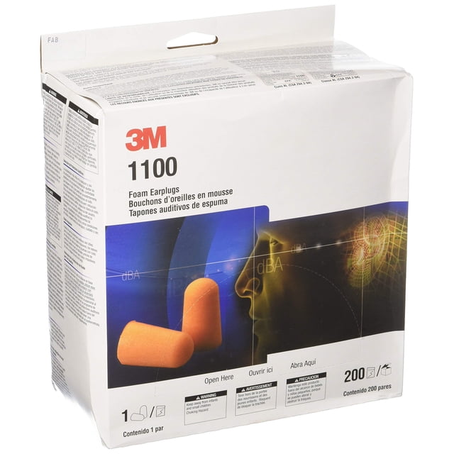 3M 1100 Foam Ear Plugs, 200-Pair - Walmart.ca