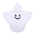 Halloween Kids White Glowing Cape Costume Loose Fit Hooded Cloak For ...