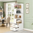 Fnova 70" Conner Bookcase with 4-Tier Open Display Storage Shelves 2 ...