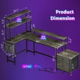 GUNAITO 71" L Shaped Desk with 2 Drawers & shelves,Corner Desk with LED ...