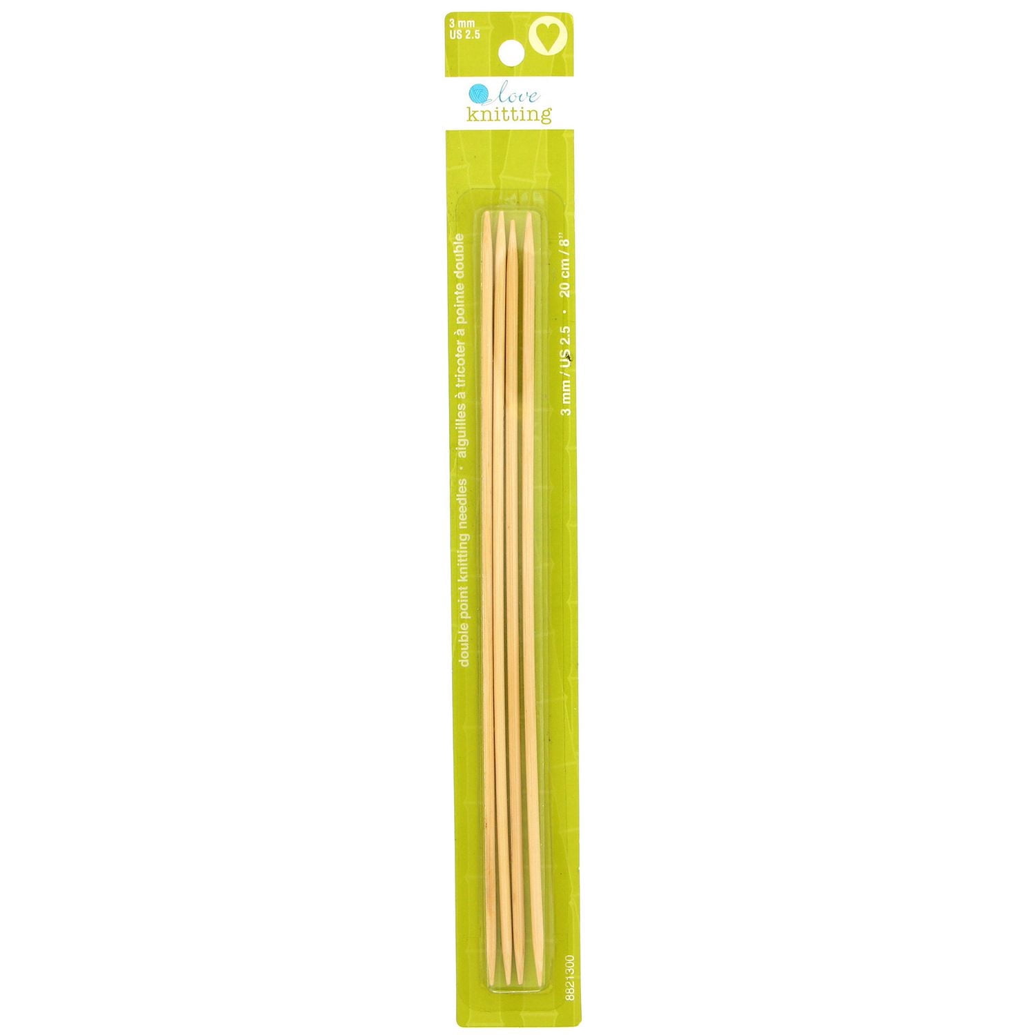 LOVE KNITTING 20 cm (8 in) Bamboo Double Point Knitting Needles - 4 ...
