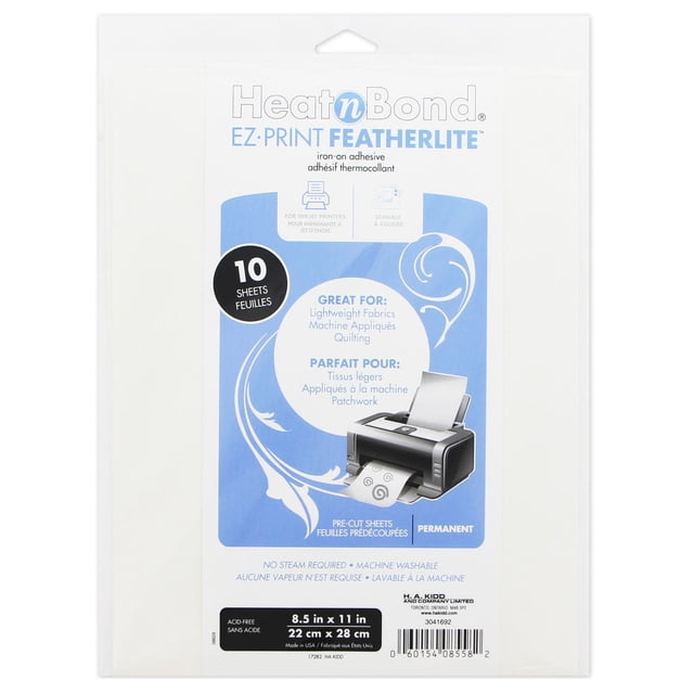 HEATNBOND EZ Print Feather Lite, 10 pcs, 22 × 28 cm (8.5 × 11 in ...