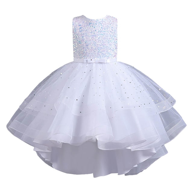 MEZZALL Flower Girl Pageant Dress Girls Elegant Lace Wedding Gown Party ...