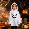 Halloween Kids White Glowing Cape Costume Loose Fit Hooded Cloak For ...