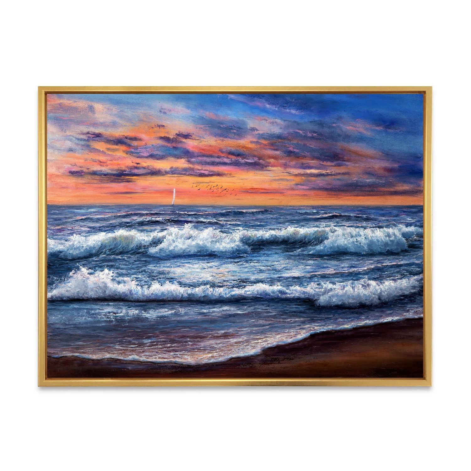 Designart Sunset Over The Blue Ocean II FLOAT FRAME WALL ART - Walmart.ca
