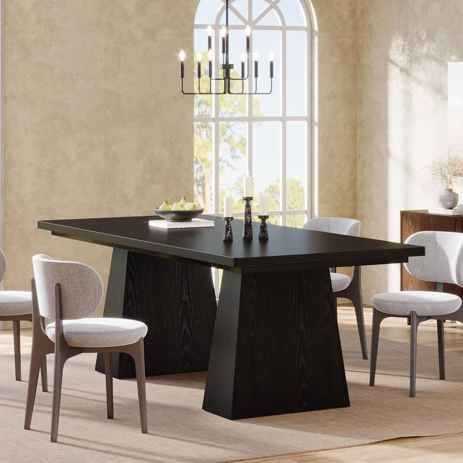 Tribesigns Dining Table for 6, Farmhouse Wood Kitchen Table with ...
