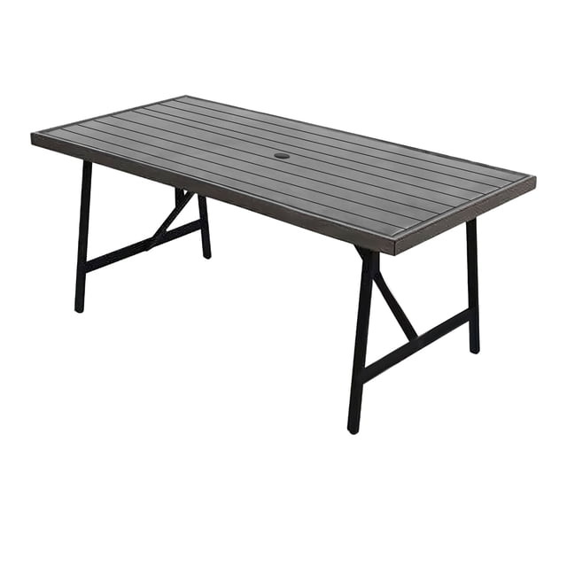 Four Seasons Courtyard Aluminum Eastport Slat Top Patio Dining Table ...