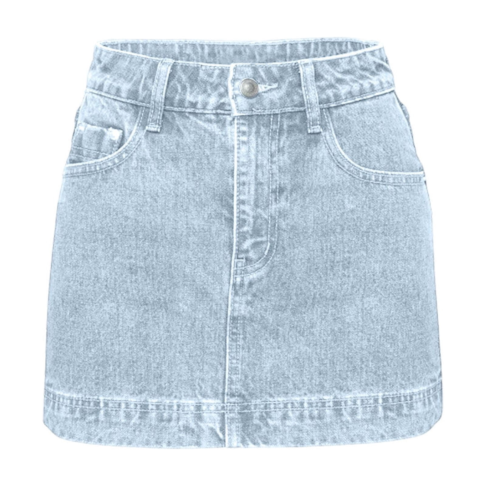 CHUMUD Jeans Skorts for Women Trendy High Waist Denim Mini Skirts with ...