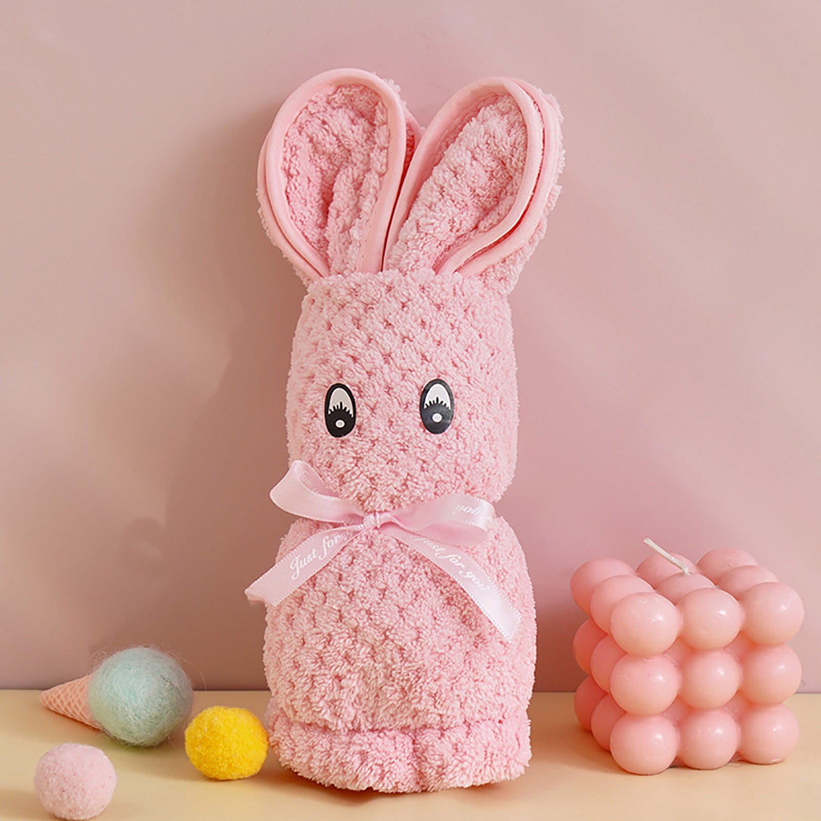 Bunny Face Bath Towel | Super Soft & Absorbent Fleece Towel for Kids ...