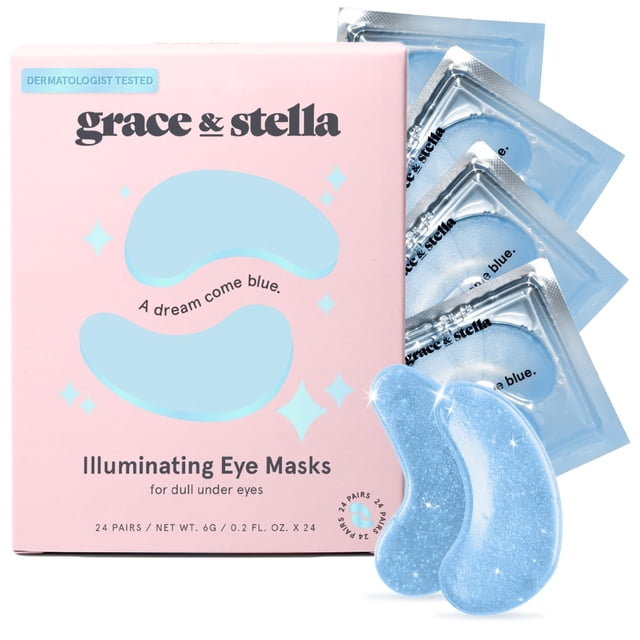 Grace & Stella Award Winning Under Eye Mask (Blue, 24 Pairs) Reduce ...