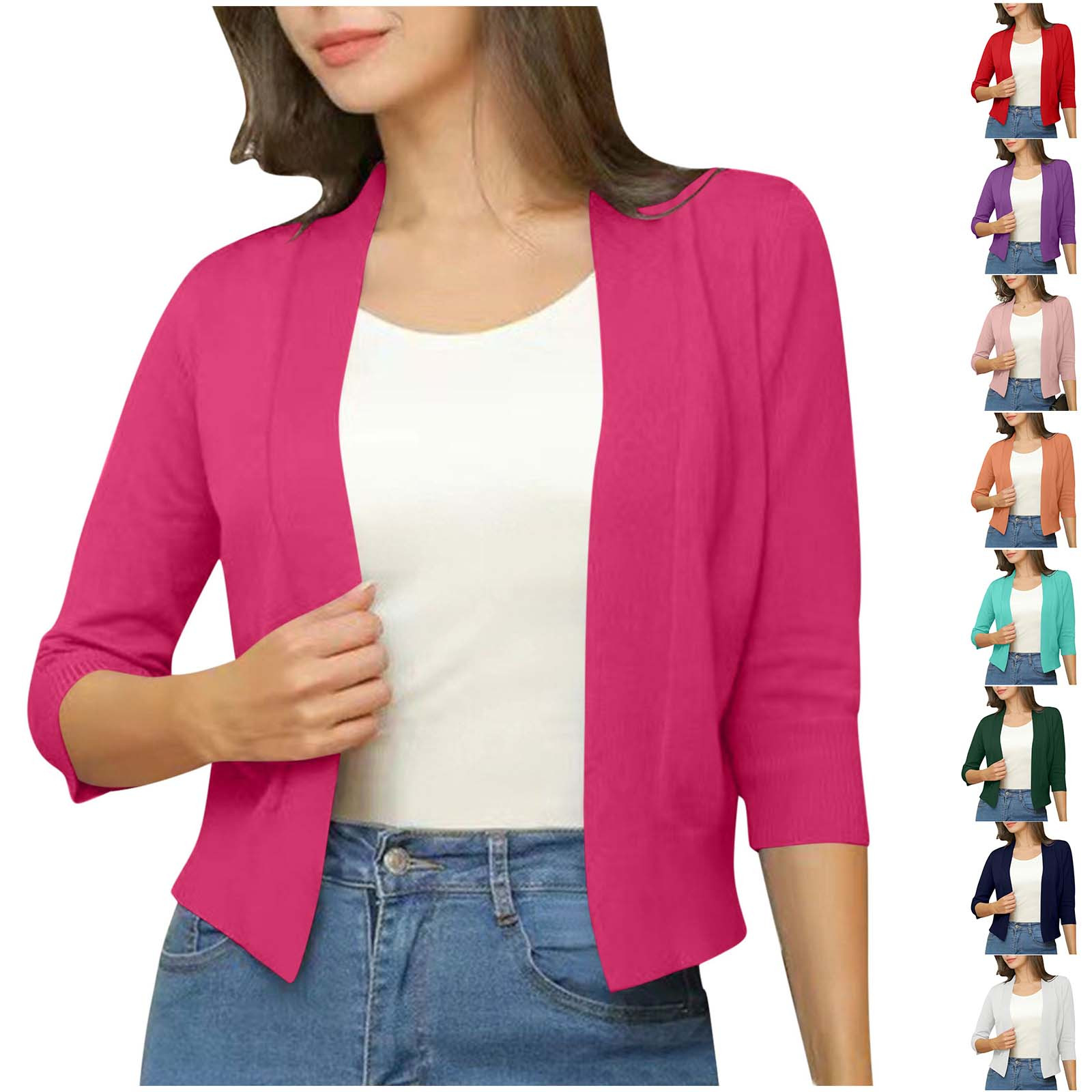 CFLVAEK Cardigan Sweaters for Women Lightweight Open Front Knit Sweater ...