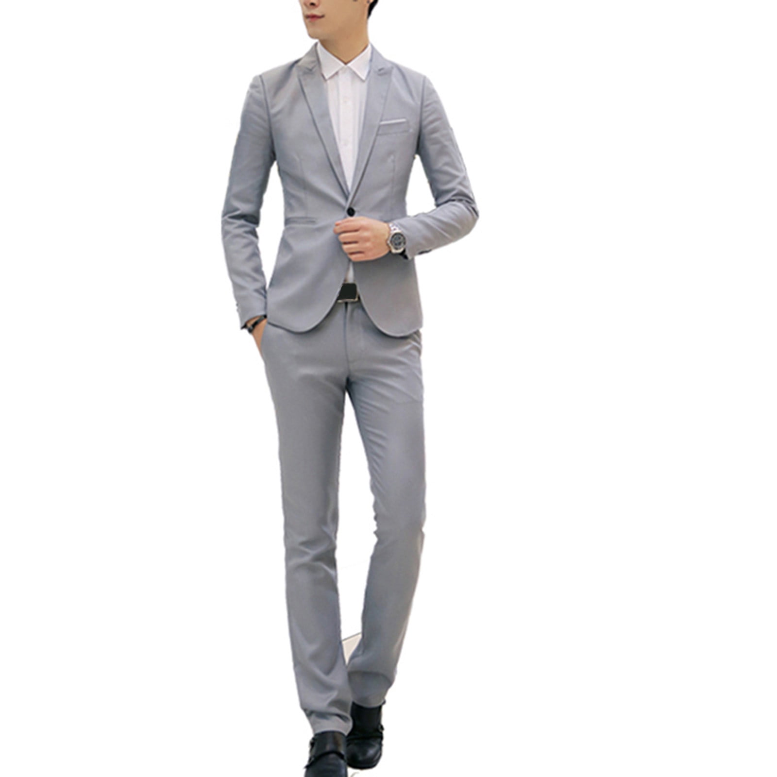 EGNMCR Men’s 3 Piece Suit Blazer, Slim Fit Tux with Button, Jacket Vest ...