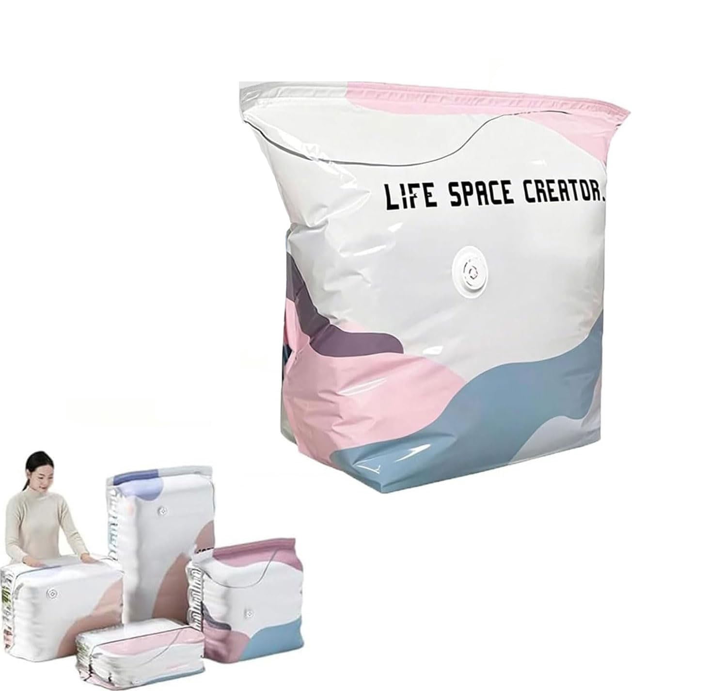 No Pump Vacuum Storage Bags with one-way air valve, multi-size for ...