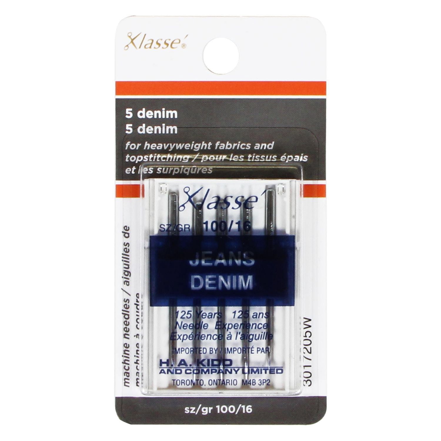 KLASSÉ Jeans Sewing Machine Needles, Size 100/16, 5-Pack - Walmart.ca