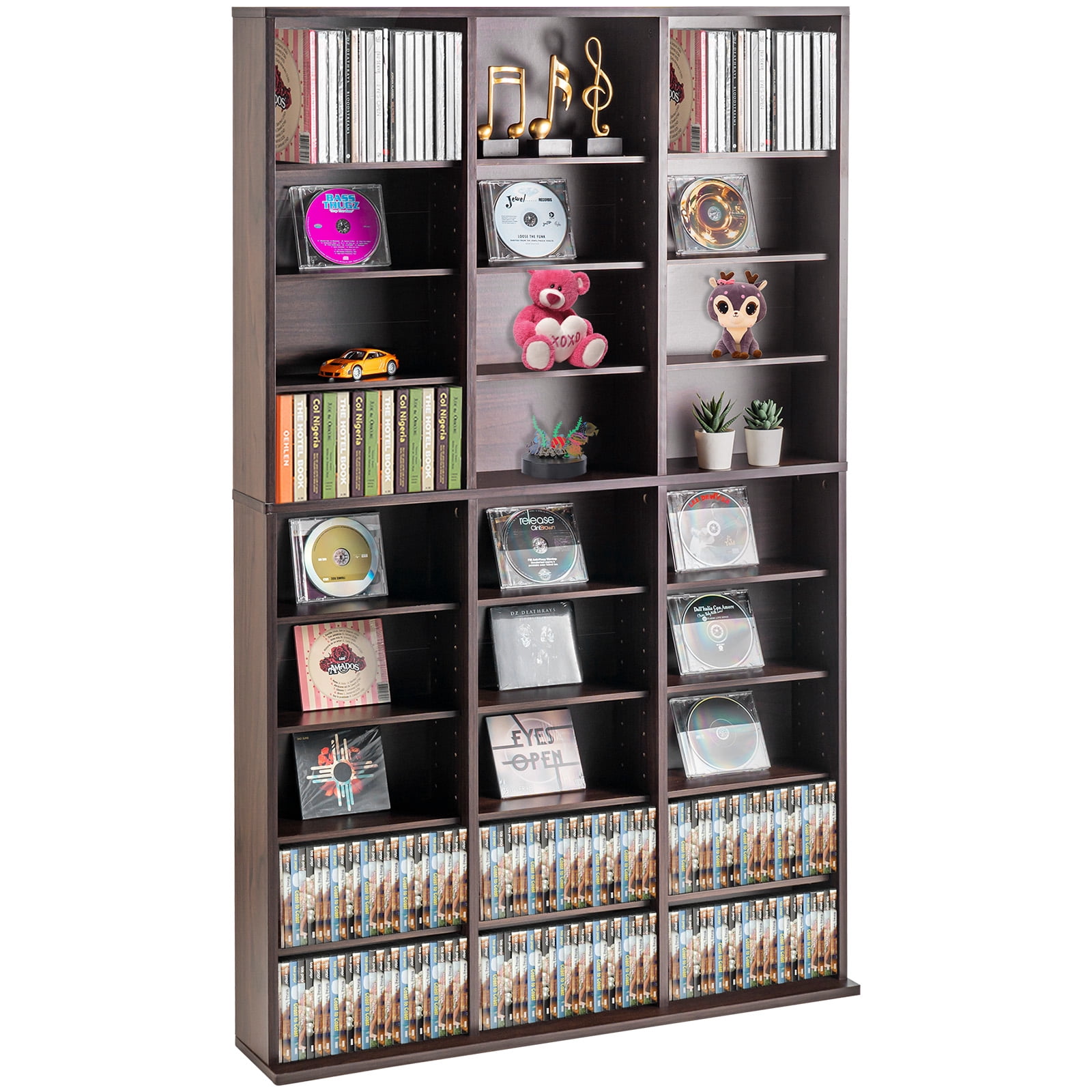 KFFKFF Media Storage Cabinet, 9-layer DVD Shelf Holds up to 756 CDs ...