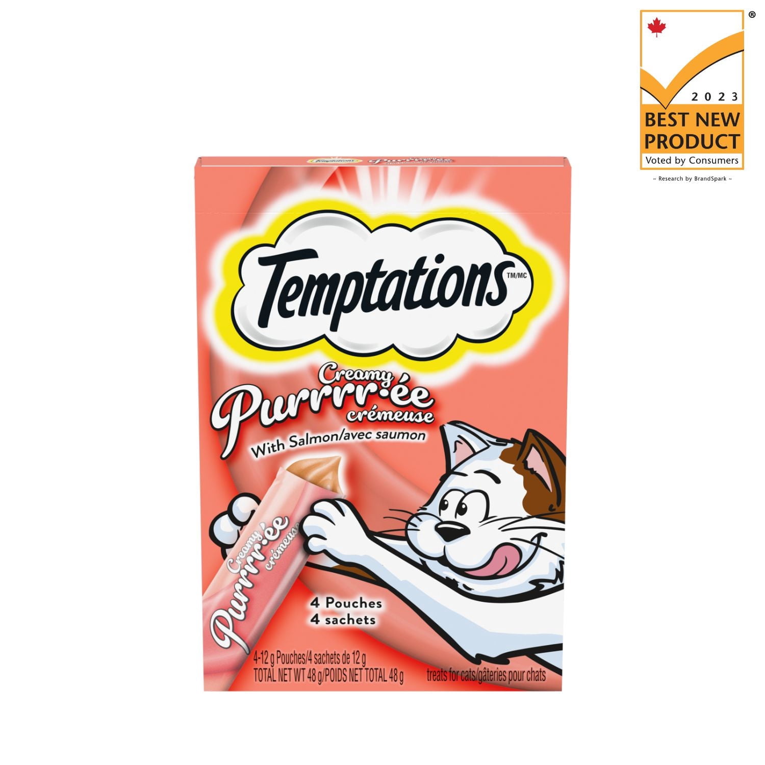 Temptations Purée Crémeuse au Saumon, Gâteries à Lécher pour Chats ...