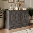 Noble House Full Size Farmhouse Solid Pine Wood Murphy Bed Cabinet,Cube ...